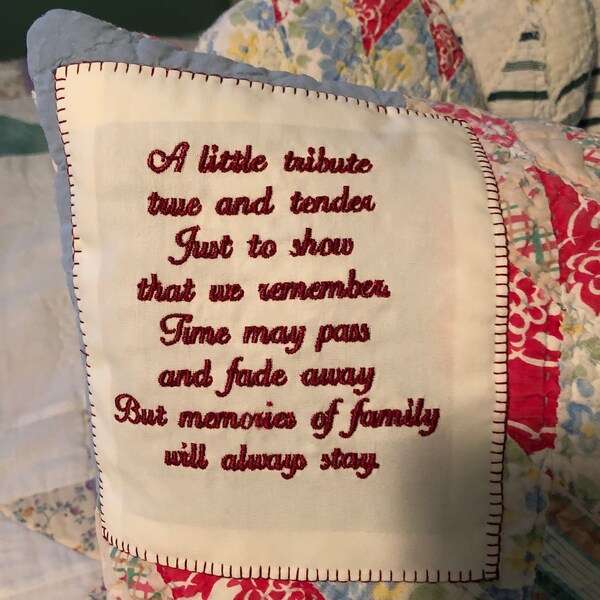 Memorial Embroidery Design, Memory Dad Embroidery Design, Pillow ...