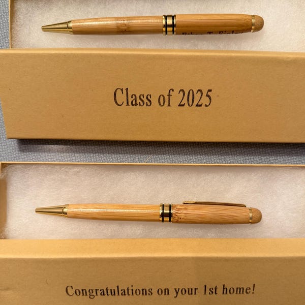 PERSONALIZED Exotic NATURAL Wood Pen, Engraved Wooden Pens, Rosewood ...