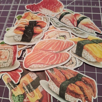 Sushi Sticker Pack, Food Planner Stickers, Japanese Food Stickers, Fish ...