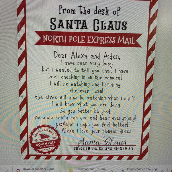 Editable Letter From Santa North Pole Express Mail Nice List Note for ...