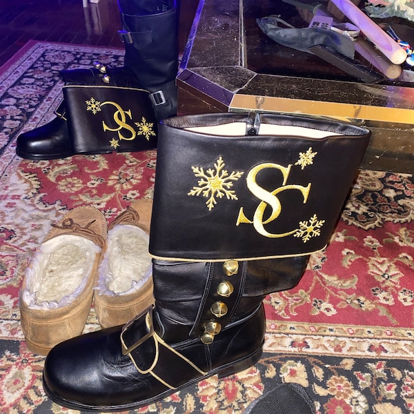 Handmade Santa Claus Boot,large Calf Leather Boot,santa Suit,chrismas ...