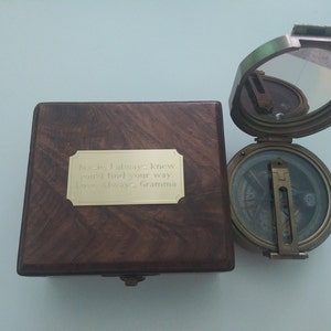 Antiqued Brass Military Compass With Engraved Box - Etsy