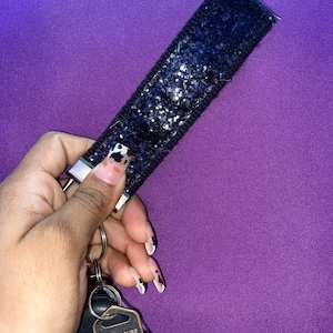 Glitter Canvas Sparkle Wristlet Key Fob Keychain, Black, White, Copper ...