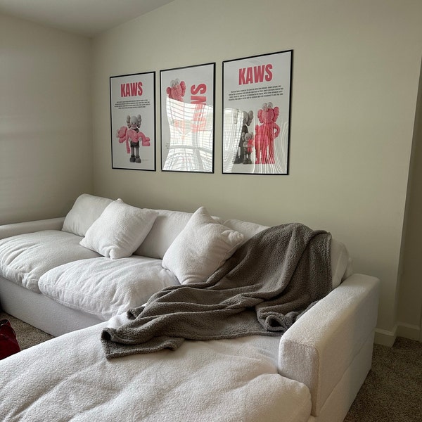 Kaws Poster, Set of 3 Graffiti Kaws Prints, Hypebeast Graffiti Kaws ...