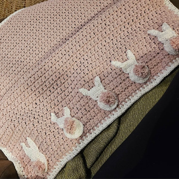 BABY BLANKET Crochet Pattern - Bunny Blanket Crochet Pattern - Includes ...