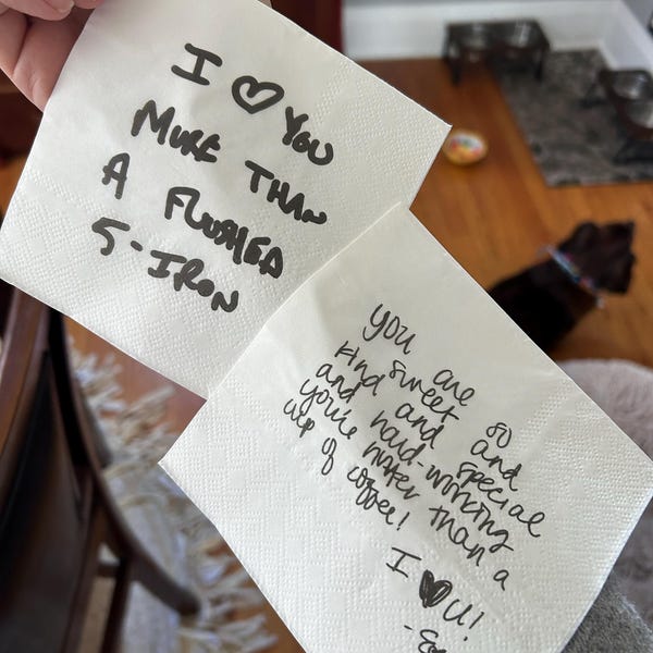 Custom Love Note Handwriting Napkins, Personalized Handwritten Note ...