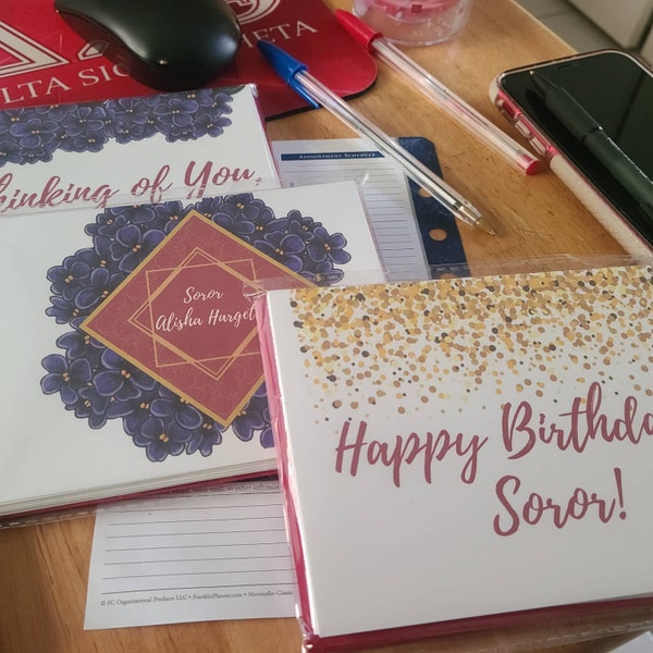 10 Personalized Greeting Cards, Delta Sigma Theta Inspired, Soror, Card ...