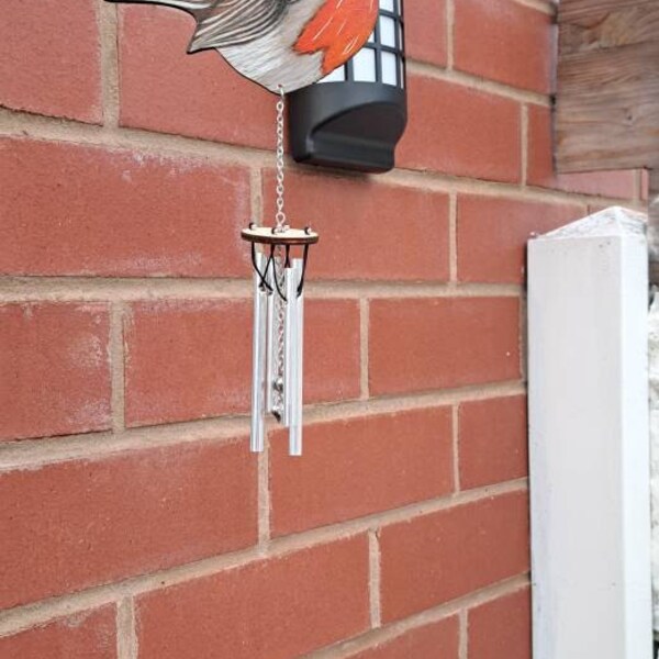 Robin Wind Chime, Original Art , Laser Cut Hand Painted Wooden Robin ...