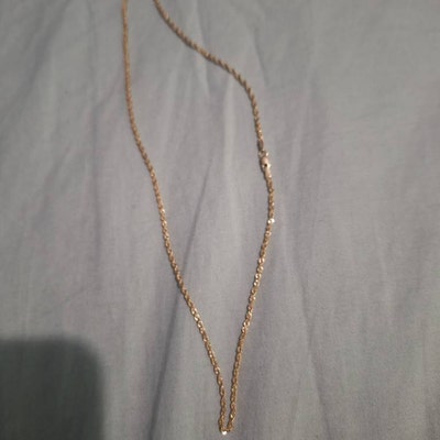 10K Solid Yellow Gold 3mm Diamond-cut Rope Chain Pendant Necklace ...