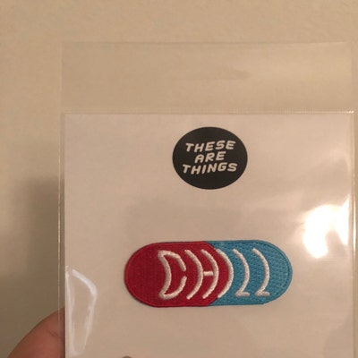 Chill Pill Embroidered Iron-on Patch - Etsy