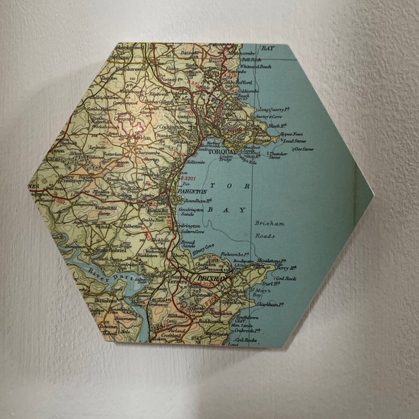World Map Wall Art - Hexagon Map Wall Art - Personalised Home Decor ...