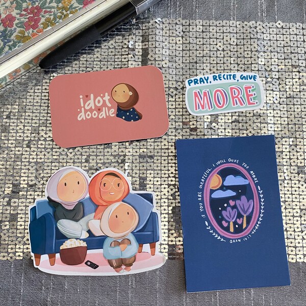 Hijabi Stickers - Idotdoodle Stickers - Islamic Stickers - Cute Hijabi ...