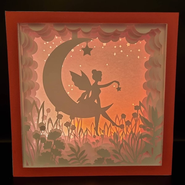 Fairy Moon Shadow Box - Fairy Lightbox SVG for Cricut Projects, Paper ...