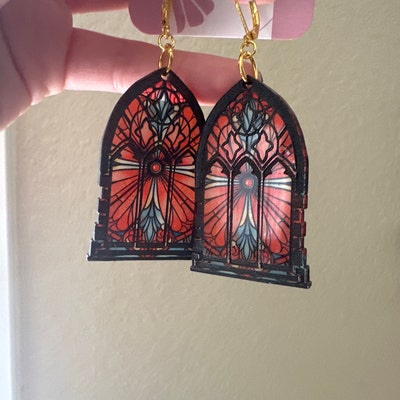 Translucent Stained Glass Window Earrings - Etsy