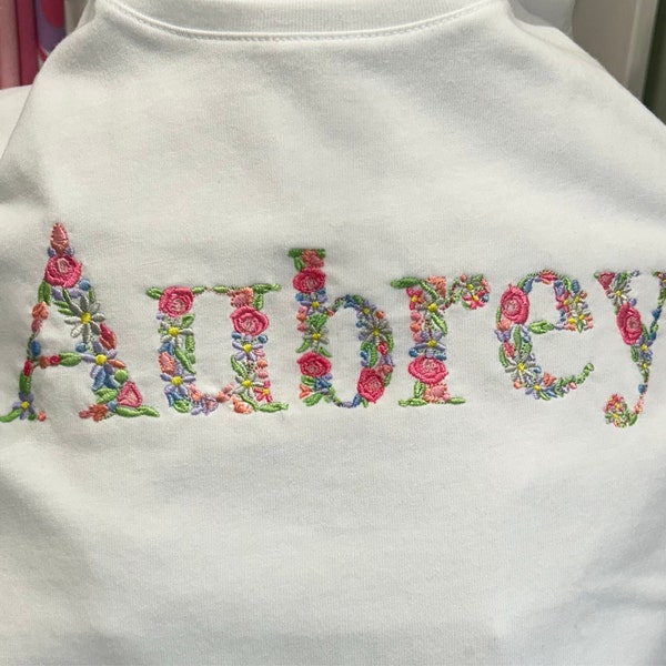 Floral Font Machine Embroidery, A-Z Full Flower Alphabet Embroidery ...
