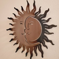 Wrought Iron Sun and Moon Sculpture, Wall Art - Etsy Canada