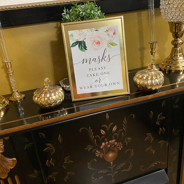 Please Take A Mask Sign Printable Wear A Mask Wedding Sign Please Take ...