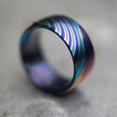 1 Diameter X 1 Length Titanium Damascus Piece - Etsy