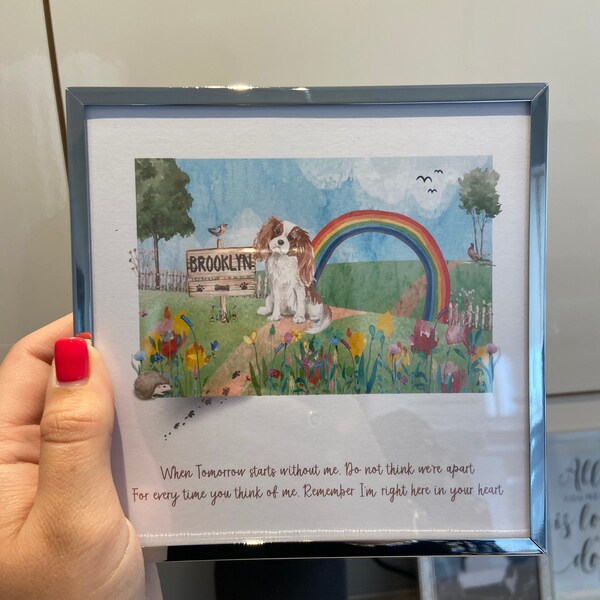 Any Animal Personalised Loss Memorial Card, Rainbow Bridge Pet Loss ...