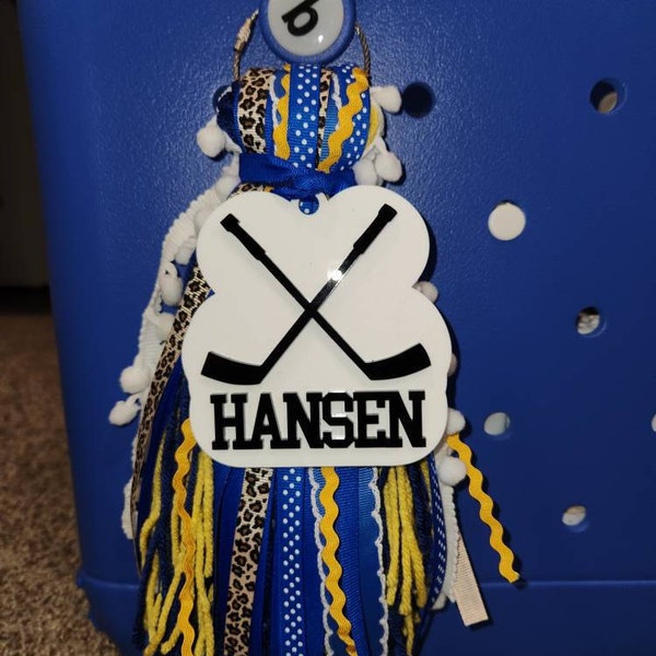 Personalized Baseball Bag Tag: Acrylic Charm With Tassel - Etsy