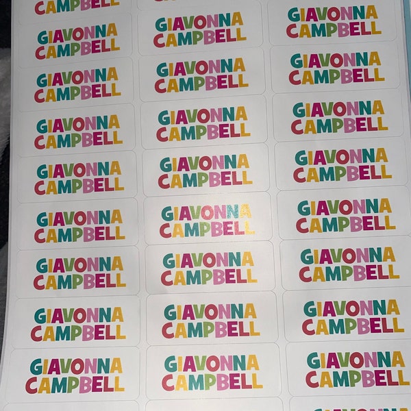 30 Waterproof Name Labels for Girls, School, Daycare and Camp Labels ...