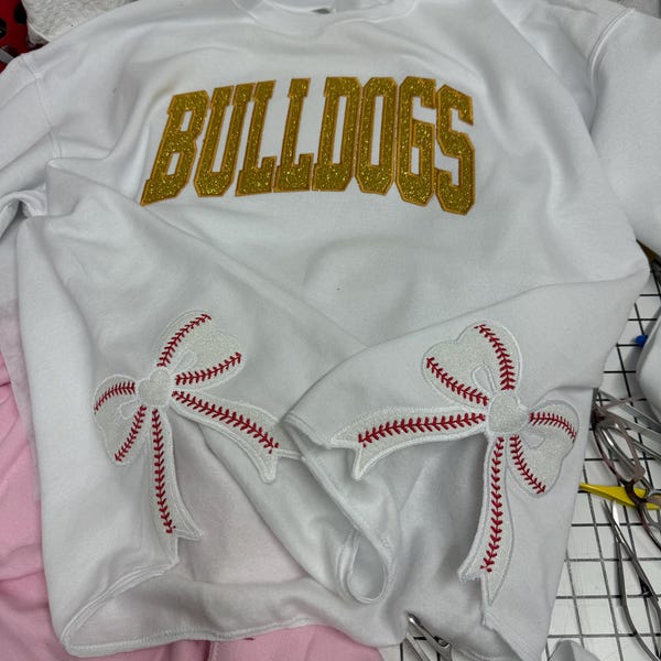 Chenille Yarn Script Font Applique Embroidery Seven Sizes 2, 3, 4, 5, 6 ...