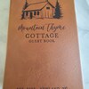 Personalized Leather Lodge Guest Book, Engraved Lined Journal ...