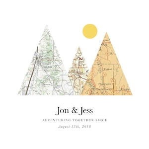 Adventure Together® Map Mountain Personalized Wedding Gift or - Etsy