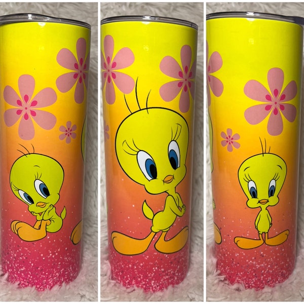 Tweety Bird 20oz Skinny Tumbler Design Template, PNG Digital Download ...