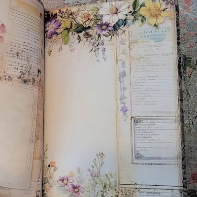 Colored Edges Junk Journal Pages, Colorful Grunge Journal, Blank and ...