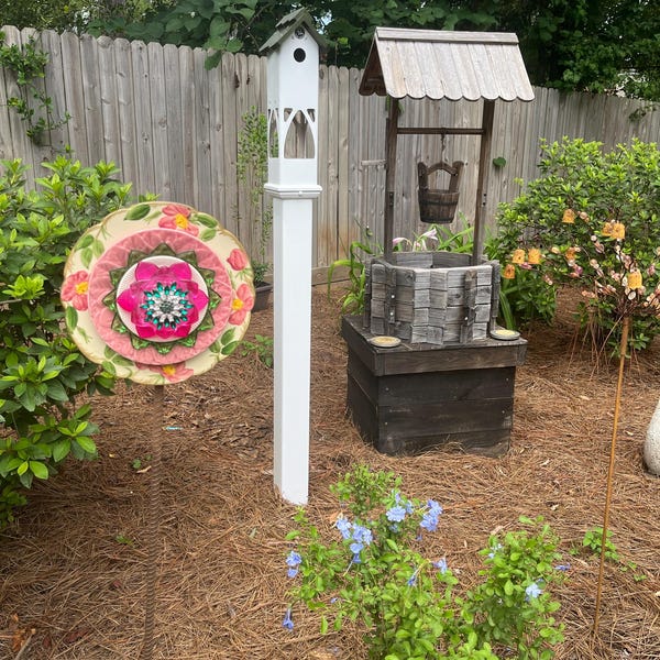 Birdhouse PVC 5inch Post Mount Nesting Box, Weatherable Thatch Style ...