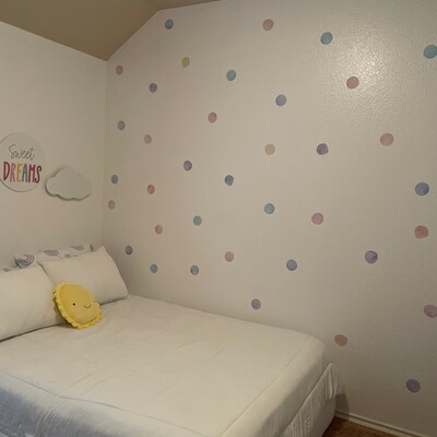 Watercolor Dots Wall Stickers, Pastel, Irregular-shaped Dots, Polka ...