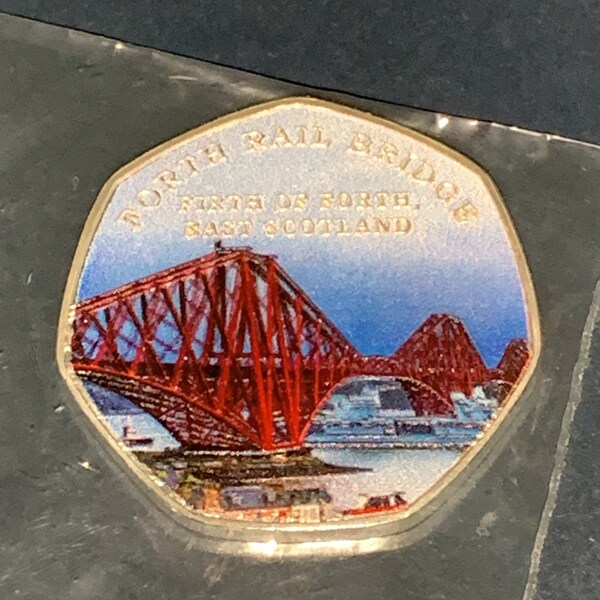 Forth Rail Bridge Full Colour Silver Commemorative Coin for Albums ...