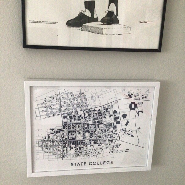 STATE COLLEGE PENNSYLVANIA Map Print / College Town Map Gifts - Etsy