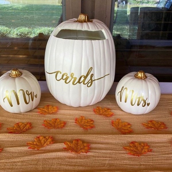Fall Wedding Pumpkin Card Box, Gold Mr & Mrs Decor - Etsy