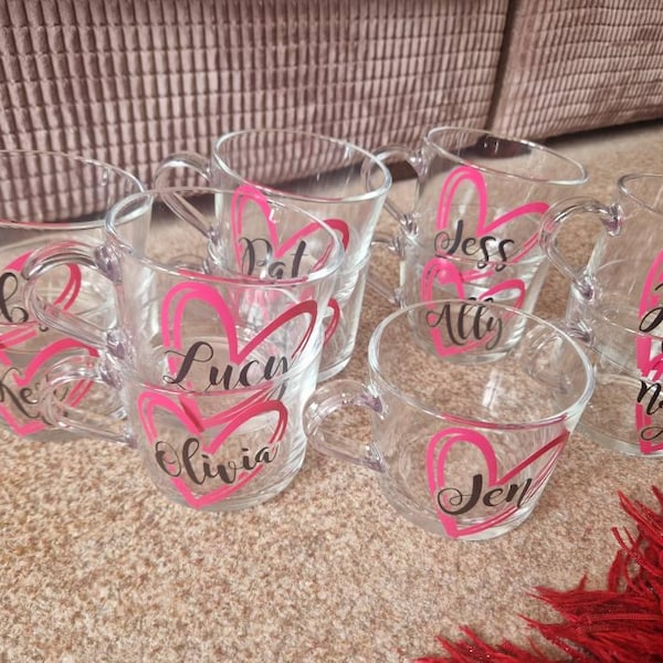 Personalised Name Glass Mug, Custom Coffee Mug, Special Name Tea Mug ...