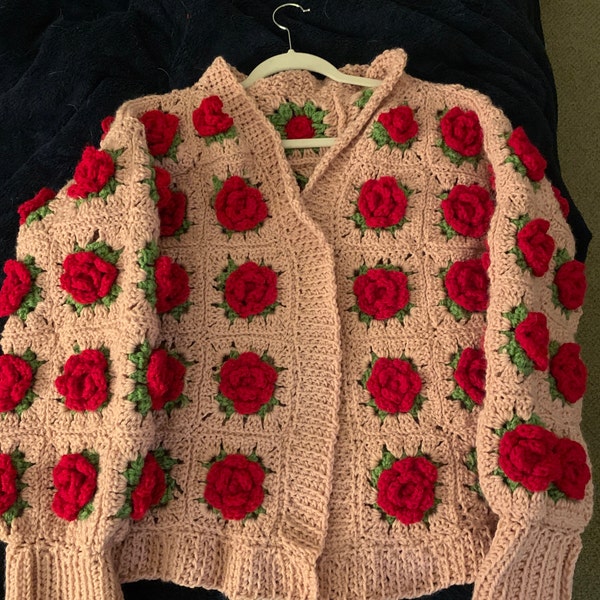 The Rose Cardigan Crochet Pattern (PDF ONLY) - Etsy