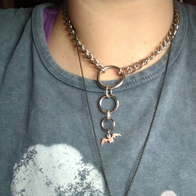 Stainless Steel Mini Eclipse Day Collar Double O Ring Collar BDSM ...