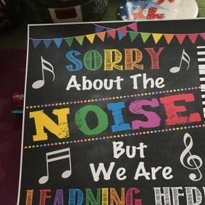 Music Teacher Classroom Printable Poster, Classroom Decor Sorry About ...