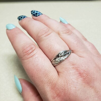 Alaskan Native Style Silver Lovebirds Ring, Raven and Eagle, Cast in ...
