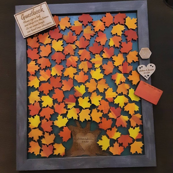 Personalized Fall Wedding Tree Drop Box Guest Book Alternative | Unique ...