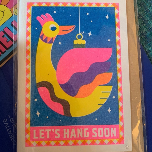 Risograph Mini Print // 3 Colour // SUN - Etsy