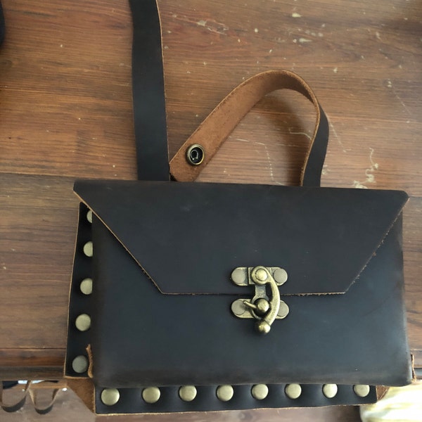 Leather Rectangle Pouch Large for Phones Cosplay Ren Faire Sca Larp ...
