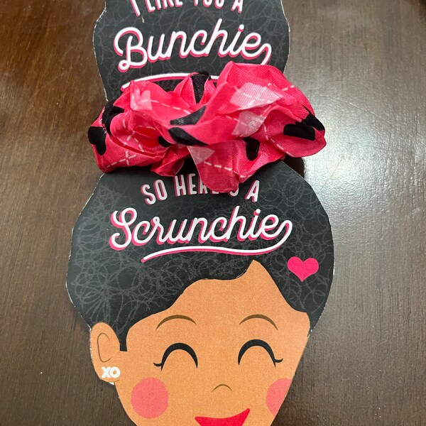 Scrunchie Valentine Printable - Kids Valentine, School Valentine, Girl ...