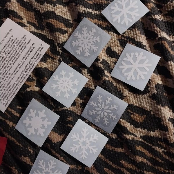 Set of Snowflake Decals, Holiday Decal, Winter Craft Decal, Ornament ...