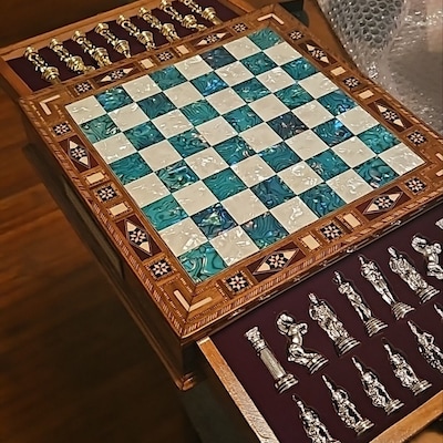Chess Board With Figures Custom Chess Set for Husband Valentines Gift ...