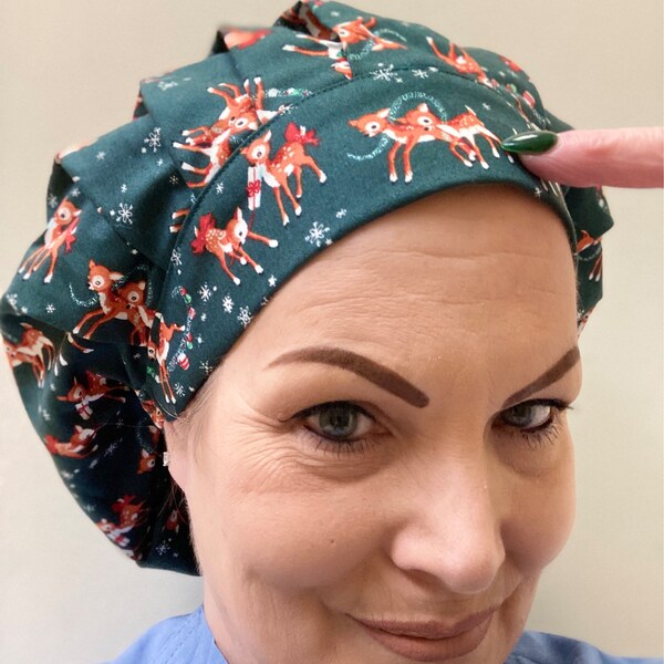 PONYTAIL Japanese Kitty With Pink Letters Scrub Cap, Scrub Hat for ...