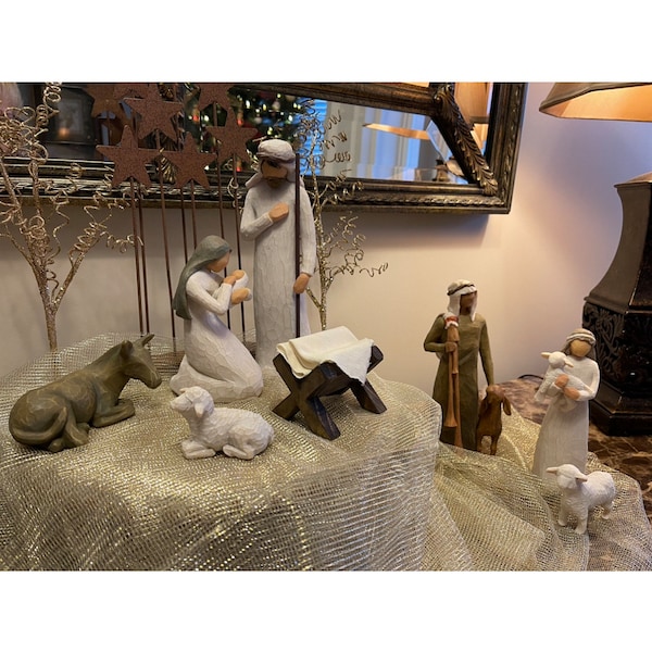 Nativity Manger /cradle for Willow Tree Nativity Wood Manger for Willow ...