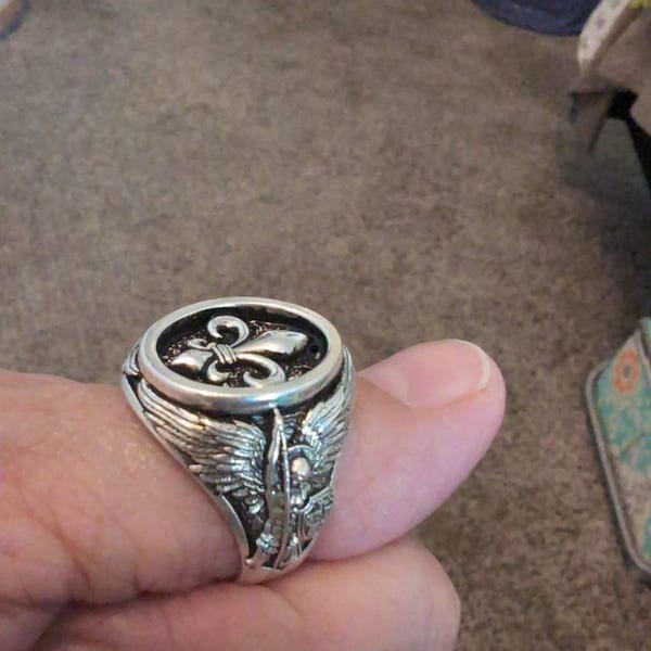 Japanese Lotus Flower Kanji Ornamental Wedding Men's Band Ring ...