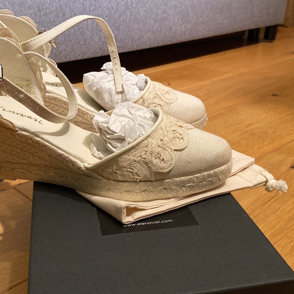 Ivory Wedding Shoes, Bridal Espadrilles, Ivory Wedges Wedding Shoes, - Etsy